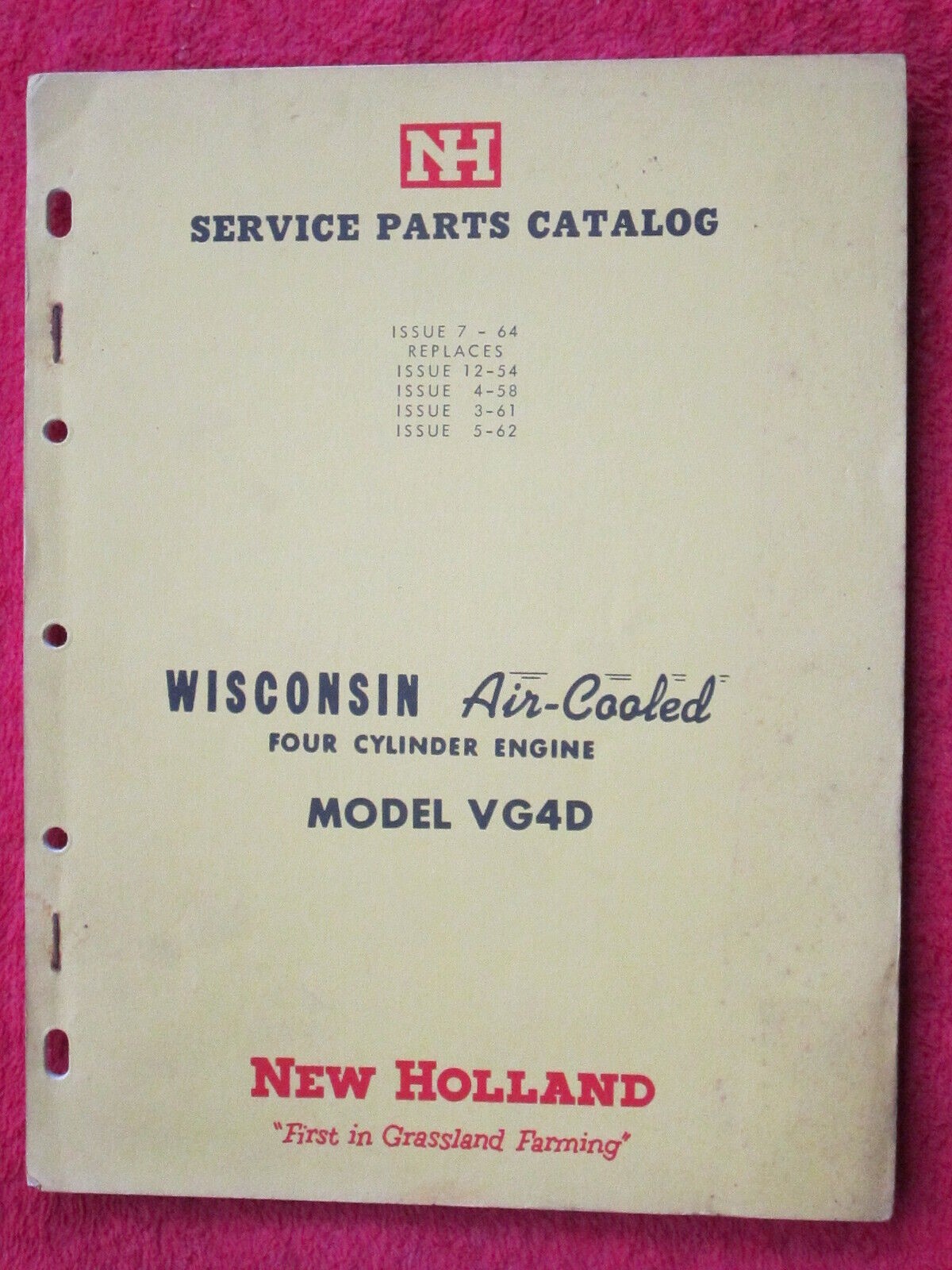 1964 NEW HOLLAND WISCONSIN FOUR CYLINDER ENGINE MODEL VG4D PARTS ...