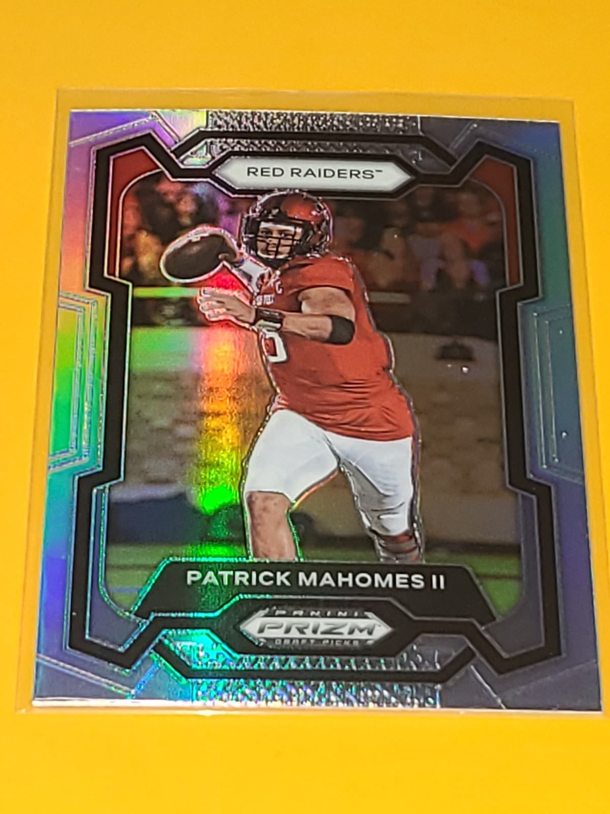 TEXAS TECH RED RAIDERS PATRICK MAHOMES 2024 PANINI PRIZM DRAFT SILVER ...