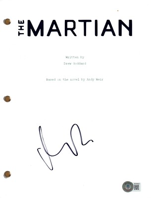 Matt Damon Signed Autograph The Martian Full Movie Script Screenplay ...