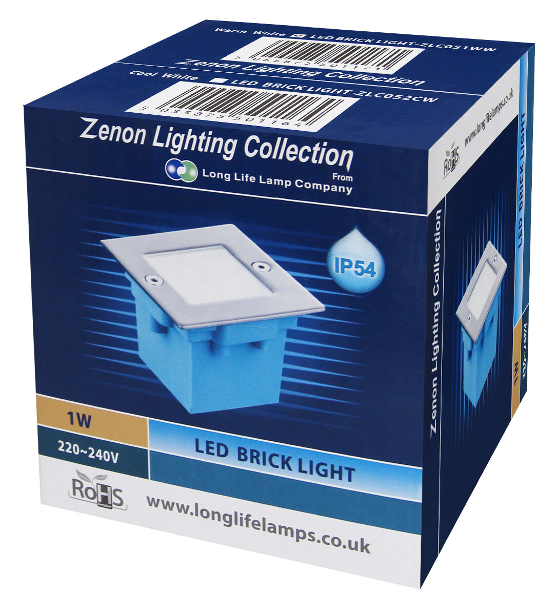 Mini LED Brick Light Outdoor Step Wall Light 70mm Square IP54 Cool or ...