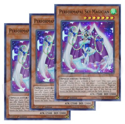 Yugioh Performapal Sky Magician x 3 - 1st Edition Super Rare NM - Free ...