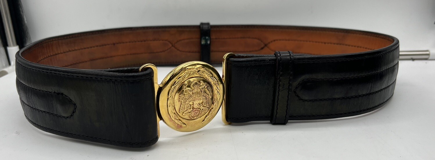 General Officer’s Belt Bianchi 24k Gold Plated Buckle - Gem