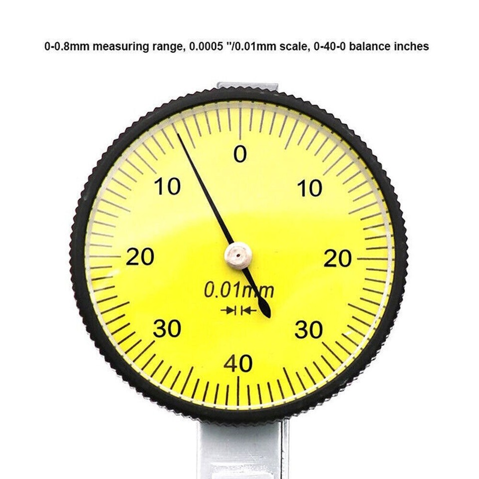 Precision 0.01mm Dial Test Indicator - DTI Clock Gauge 0-0.8mm Level ...