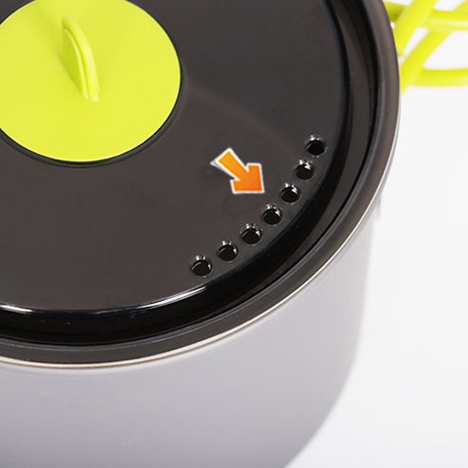 Hard Anodized For Camping Pot 1 2L Flat Bottom Folding Handle for ...