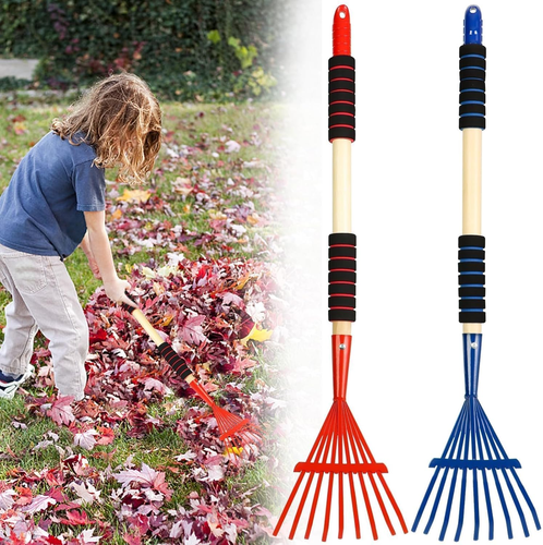 2 Pack Kids Rakes for Leaves, 28" Metal Small Rakes Child Garden Lawn ...