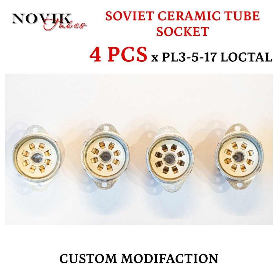 4pcs PL3-5-17 Loctal Tube Ceramic SOCKET for For 5B254 7N7 5B255M C3G ...
