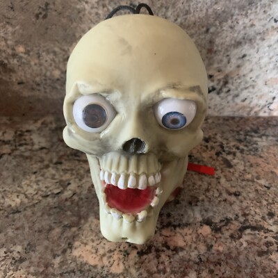 Gemmy Animated Talking Skull Halloween Animatronic Light Up Eyes ...