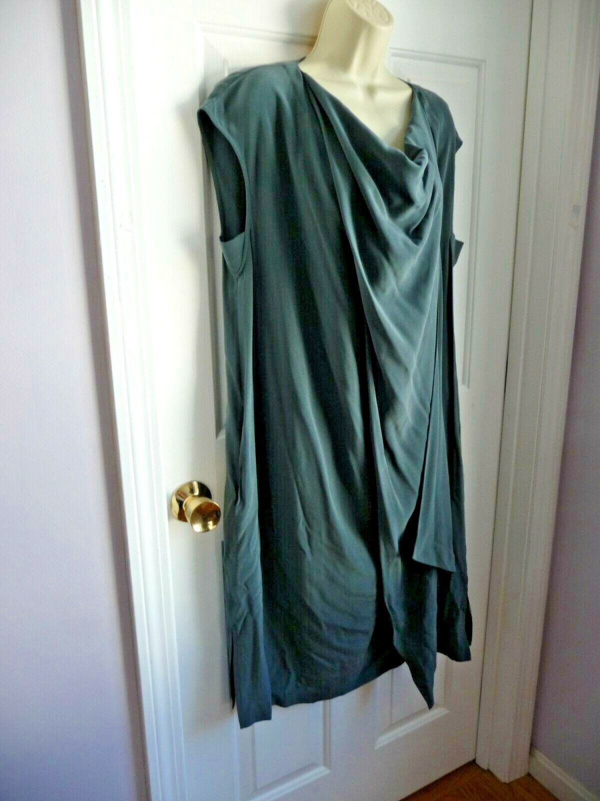 The Eight Senses Dress XL Front Panel 100% Silk Grey … - Gem
