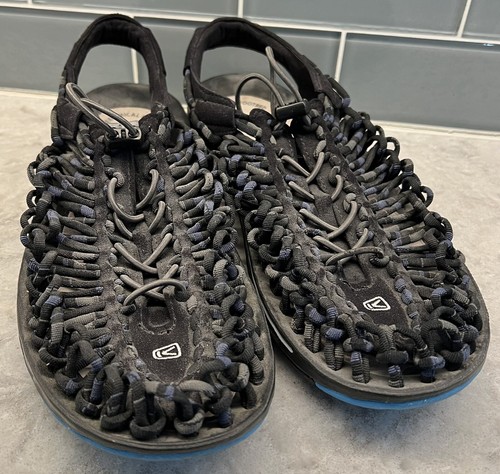 Keen Uneek Paracord Outdoor Water Hiking Sandals Blue Black Bungee Cord ...