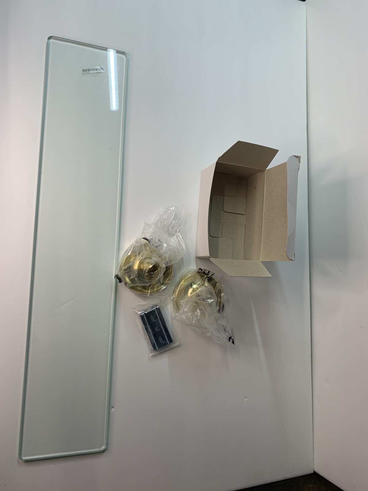 Ikea Clear Glass Shelf Gold Tone Brackets Alleby Vimmern New in Box 19 ...