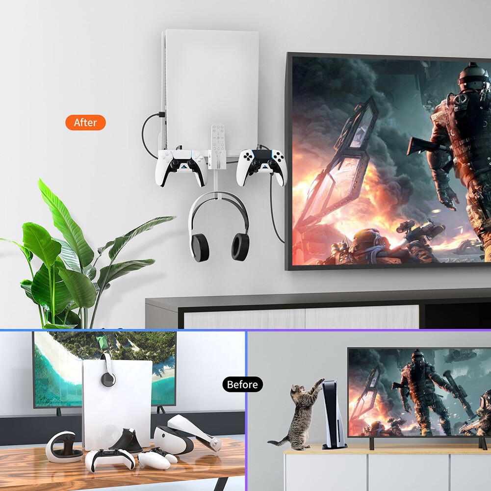 Wall Mount Gamepad Headset Bracket Display Shelf Metal for Game Console ...