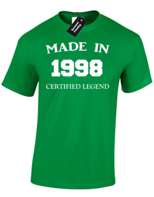 Made In 1998 Funny Gift Birthday Present Idea 21St Unisex T-Shirt | eBay