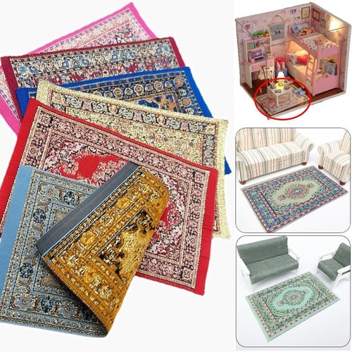 Style Floor Coverings Doll Accessories Miniature Weaving Rug Dollhouse ...