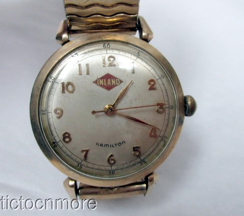 VINTAGE 10K GF HAMILTON RODNEY cal 747 18j WATCH MENS INLAND STEEL ...