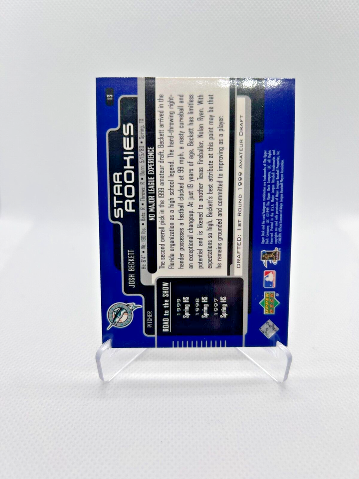 Josh Beckett RC - 2000 Upper Deck #13 Star Rookies - Florida Marlins | eBay