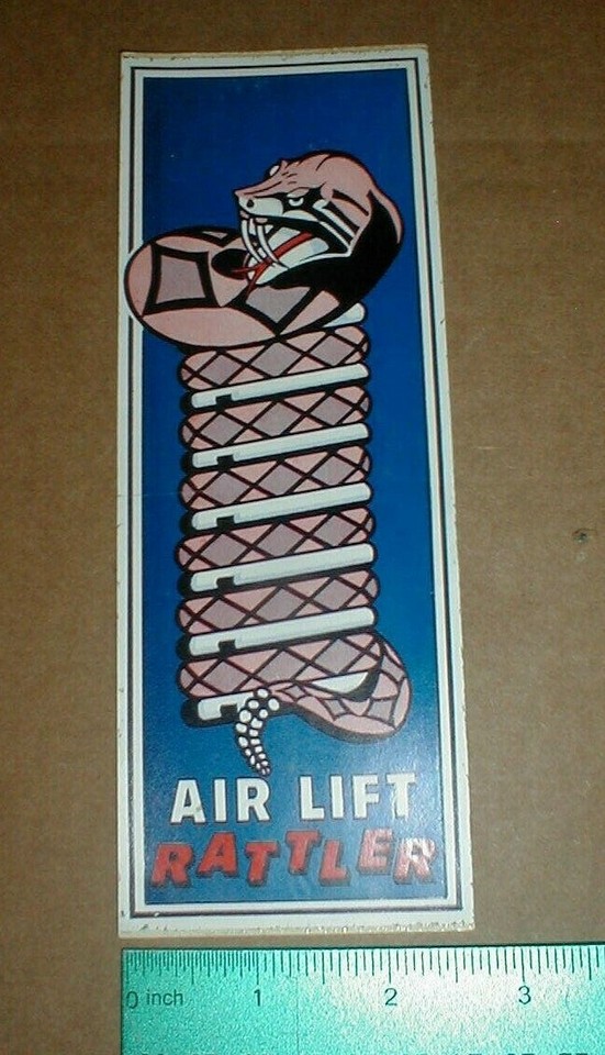 Air Lift Rattler Shock Absorber springs vtg Nascar drag racing decal ...