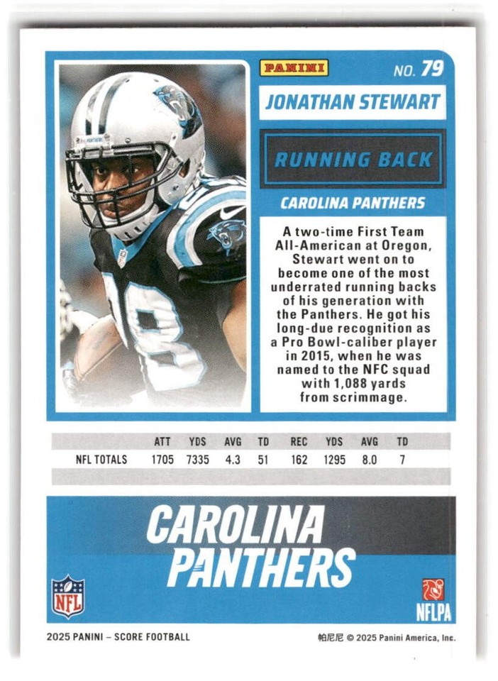 Jonathan Stewart 2025 Score-A-Treat Football #79 Carolina Panthers | eBay