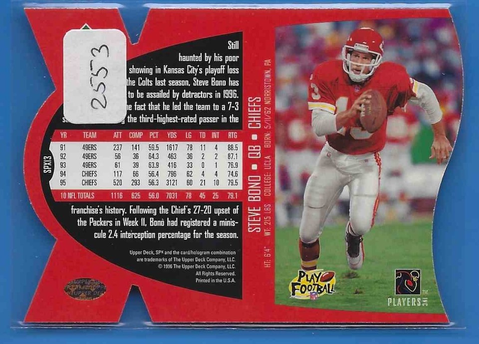 1997 SPx Football Cards Steve Bono #SPX13 (89733) | eBay