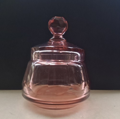 Antique Czech Art Deco Cranberry Crystal Glass Jar Box | eBay