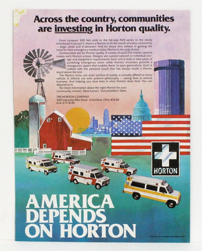 Horton Company Early 1980's Collectible Ambulance Magazine Print Ad ...