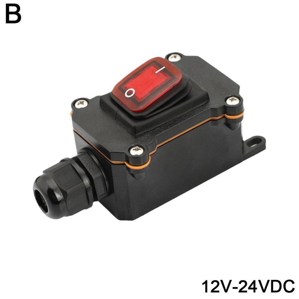 Inline Power Cord 110V-220V 12V-24V Marine Rocker Switch On Waterproo ...