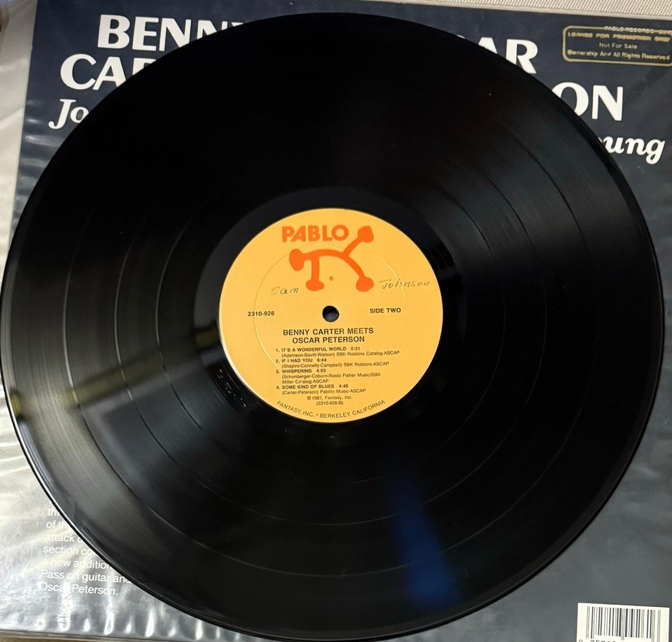 Benny Carter Meets Oscar Peterson, Jazz Vinyl, Pablo label 1987 EX/VG+ ...