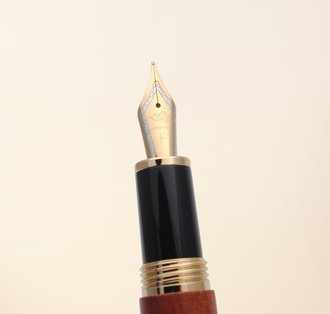 Jinhao 9056 Natural Wood Fountain Pen Handmade M/F Nib Ink Pen With A Converter | eBay