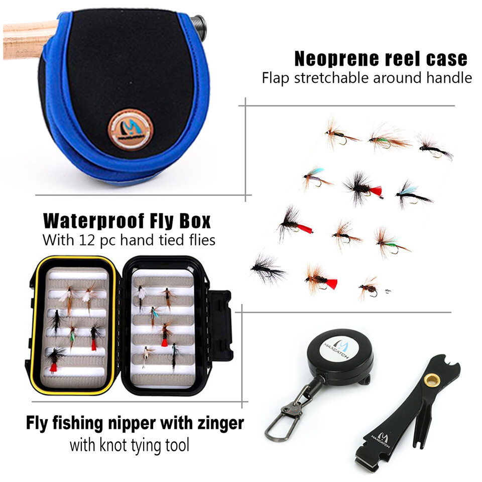 V-light Small Stream Fly Fishing Rod Combo 1/2/3WT Rod, Reel, Line ...