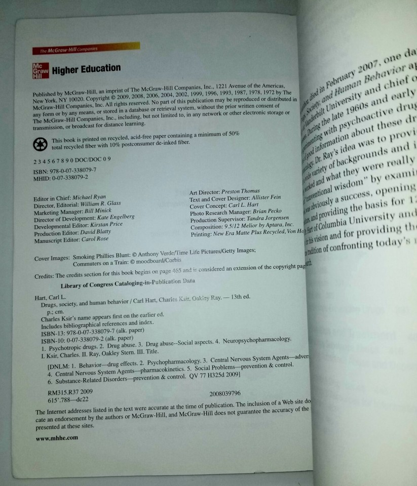 Drugs, Society, and Human Behavior by Carl L. Hart, Charles J. Ksir ...