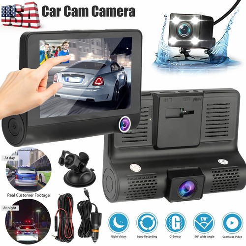 Car Dvr Camera 3Lens 4.0 Inch Video Recorder Dash Cam Auto Registrator ...