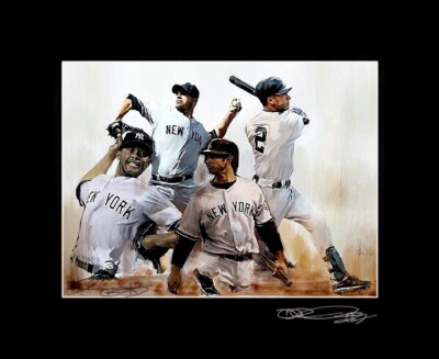 New York Yankees Core Four Jeter Rivera Posada Pettit Artist Signed ...