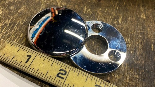 Chrome Fork Lock Domed Cover Harley Road King Swivel Trim Riser Cover ...