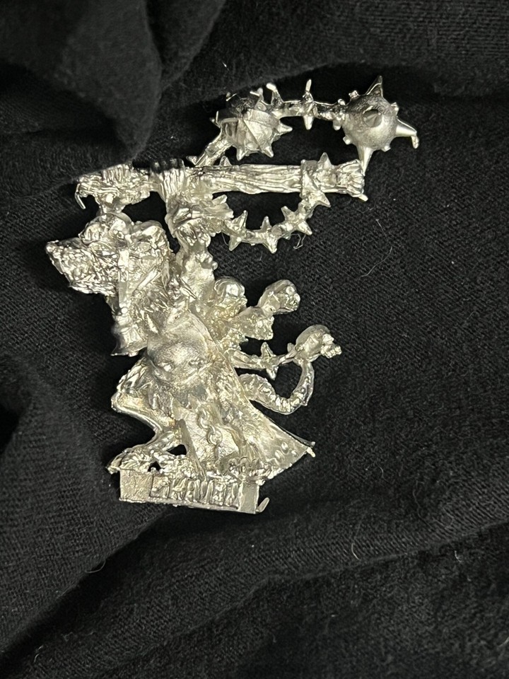 WARHAMMER SKAVEN CLAN PESTILENC PLAGUE LORD 1990S LOOSE X WHITE METAL a ...