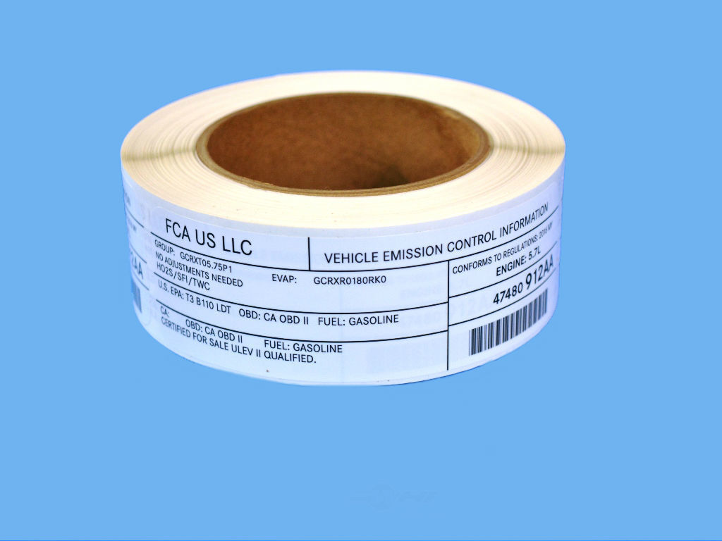 Emission Label Mopar 47480912AA for sale online | eBay