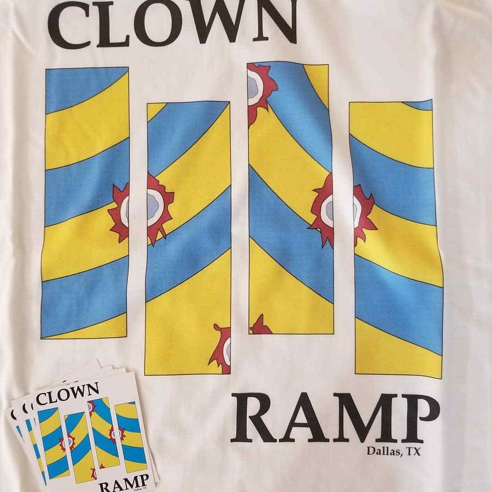 Clown Ramp t-shirt Black Flag parody Zorlac Craig Johnson Dallas Texas ...