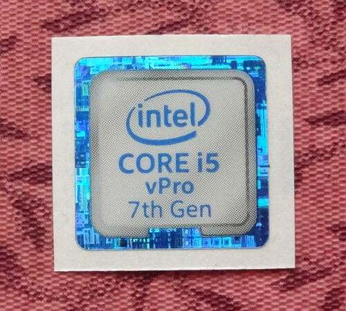 Intel Core i5 vPro 7th Generation Sticker 18 x 18mm Kaby Lake Case ...