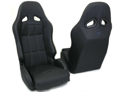 2x InVictus Bucket Race Seat Maverick RZR Black Custom Stitched UTV ...