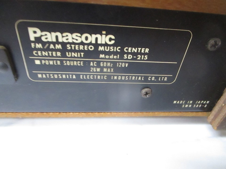 VINTAGE PANASONIC SD-215 STEREO RECORD PLAYER AM/FM MODEL 60 WITH TOP ...