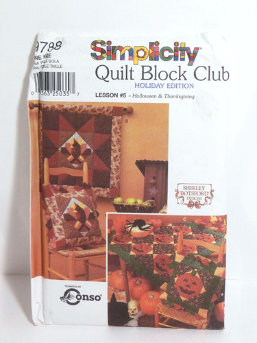 Simplicity Sewing Quilt PATTERN 9788 Halloween Pumpkin Thanksgiving Turkey Uncut | eBay