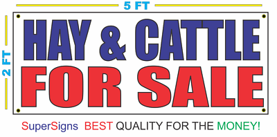 Hay and Cattle for Sale Banner Sign NEW 2x5 | eBay