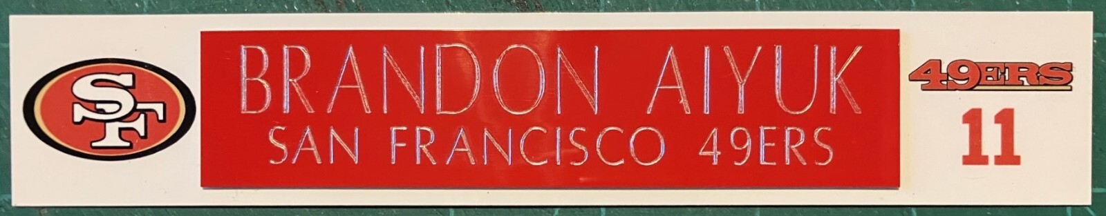 BRANDON AIYUK SAN FRANCISCO 49ERS FULL COLOR LOGO WITH ENGRAVED NAME ...