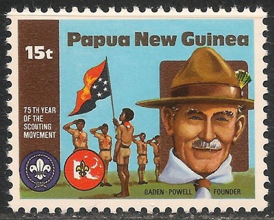 Papua New Guinea #554 (A127) VF MNH - 1982 15t Lord Baden-Powell, Flag ...