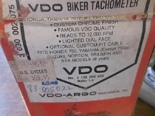 NOS Yamaha Honda Suzuki BSA Triumph VDO Tachometer Ratio 1:4 1-112-005 ...