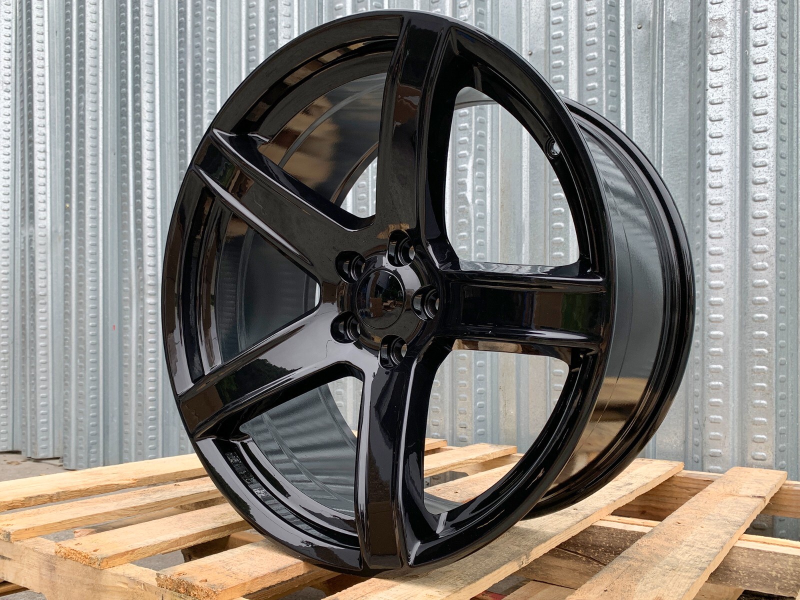 20x9.5 20x11 5x115 Gloss Black Hellcat Wheels Fit Dodge Challenger ...