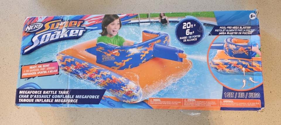 NERF Super Soaker Megaforce Battle Tank Ride-On – 48 x 32.3 x 19" Water ...