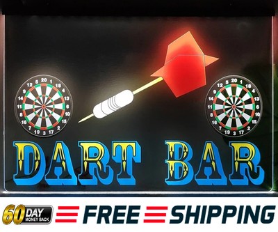 Dart Bar Game Room Zone Arcade LED Neon Sign Light Wall Art Lamp Man ...