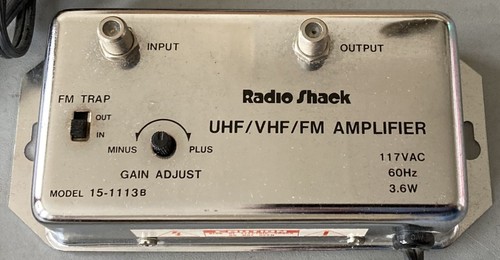 Radio Shack 15-1113B 20dB Signal Amplifier UHF/VHF/FM | eBay