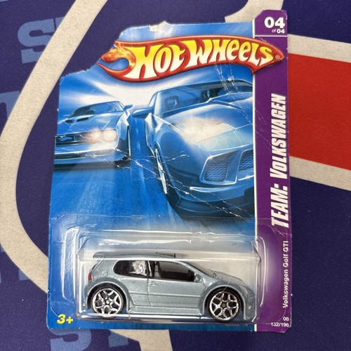 Hot Wheels 2008 Team: Volkswagen 4/4 132 Volkswagen Golf GTI LIGHT BLUE ...