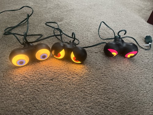 Halloween Set of Spooky Eerie Eyes String blinking Lights Monster ...