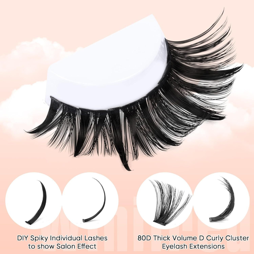Lash Clusters 80D Eyelash Spiky Cluster Extensions Black | eBay